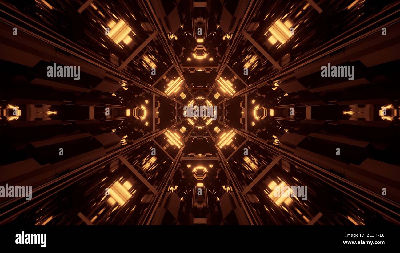 Cool futuristic sci-fi techno yellow lights- background Stock Photo - Alamy