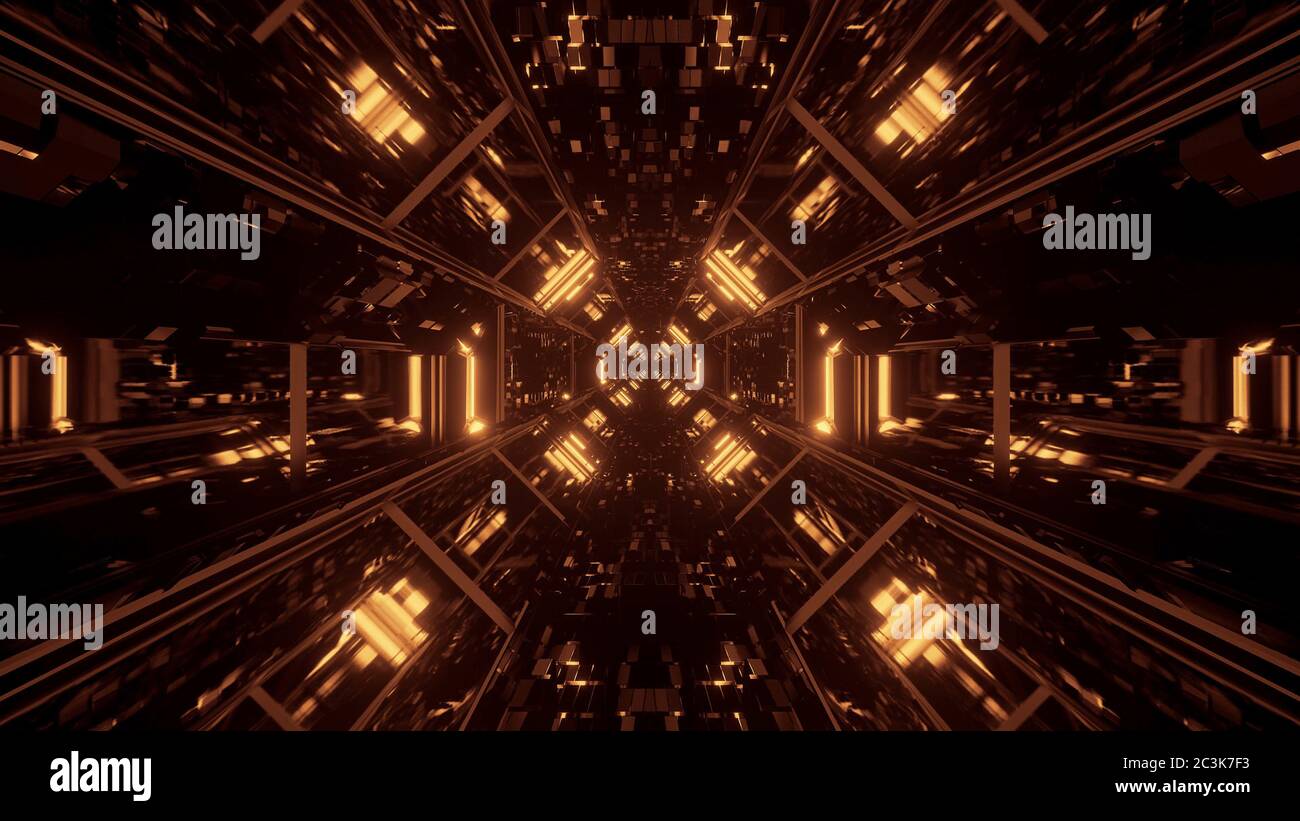 Cool illustration with futuristic sci-fi techno lights-background Stock Photo - Alamy