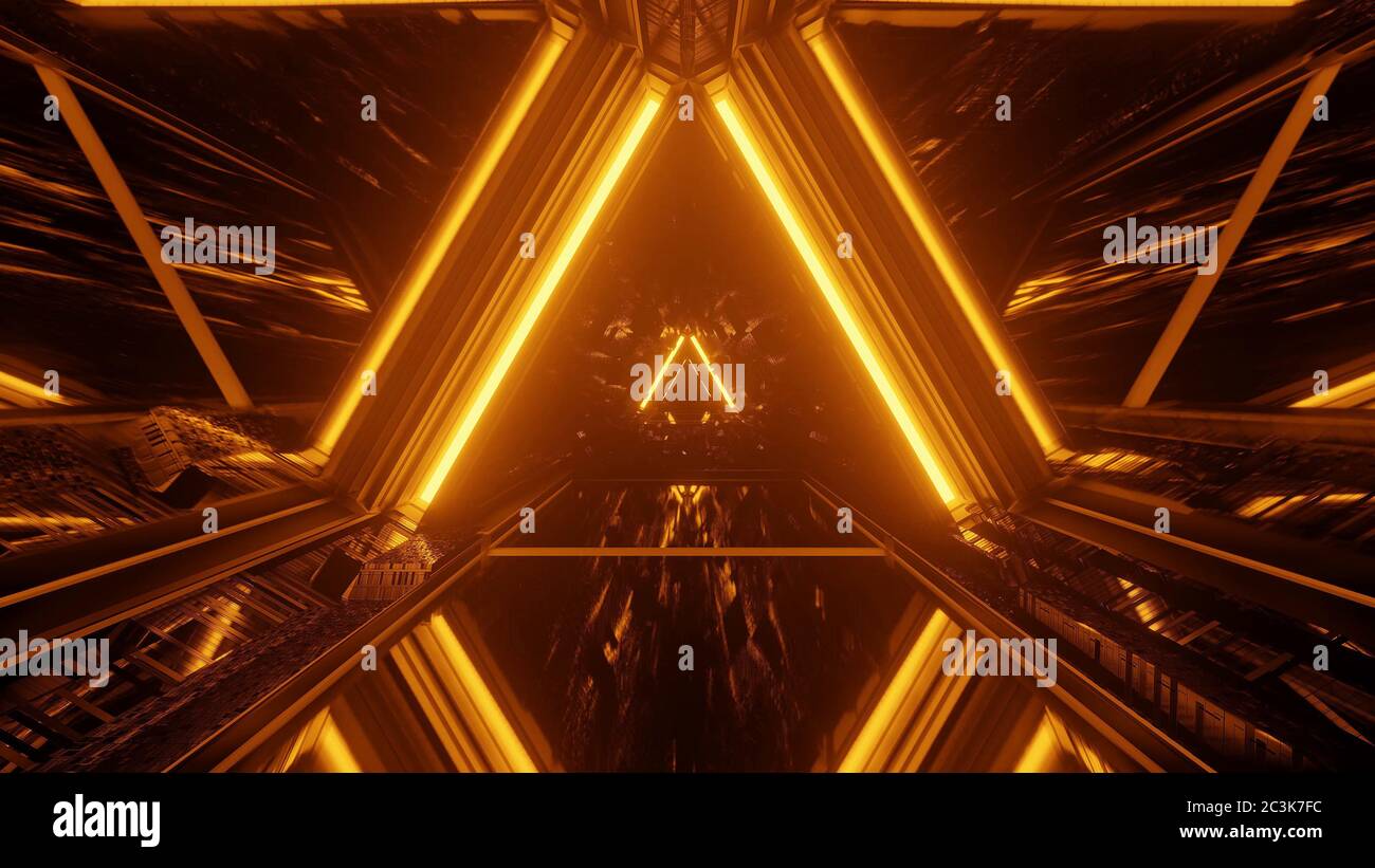 Cool triangular shaped illustration with colorful futuristic sci-fi ...