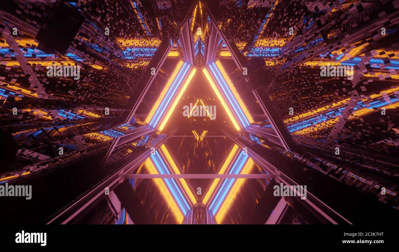 Cool triangular shaped illustration with colorful futuristic sci-fi ...