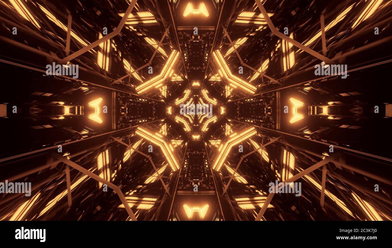 Cool illustration with futuristic sci-fi techno lights-background Stock Photo - Alamy