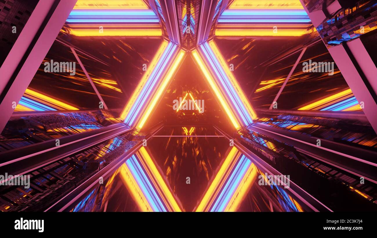 Cool triangular shaped illustration with colorful futuristic sci-fi ...