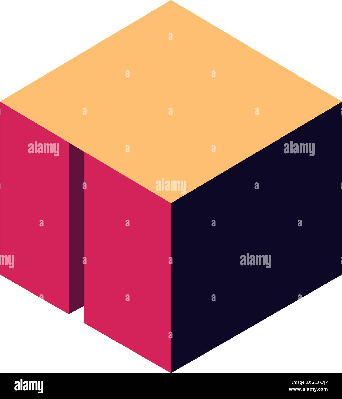 geometric and abstract 3d cube flat style icon design, shape and figure ...