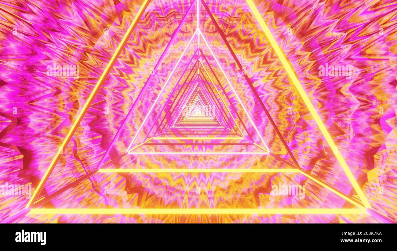 Cool triangular shaped illustration with colorful futuristic sci-fi ...