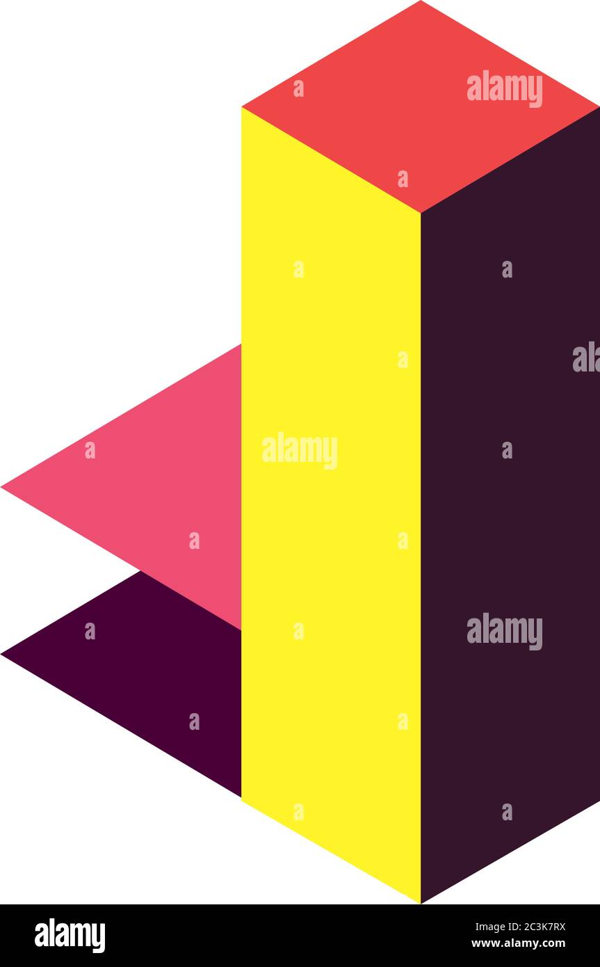 geometric and abstract 3d tower flat style icon design, shape and ...