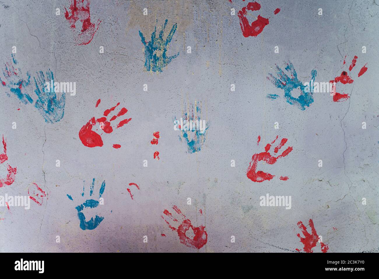 Kids hand prints hi-res stock photography and images - Alamy