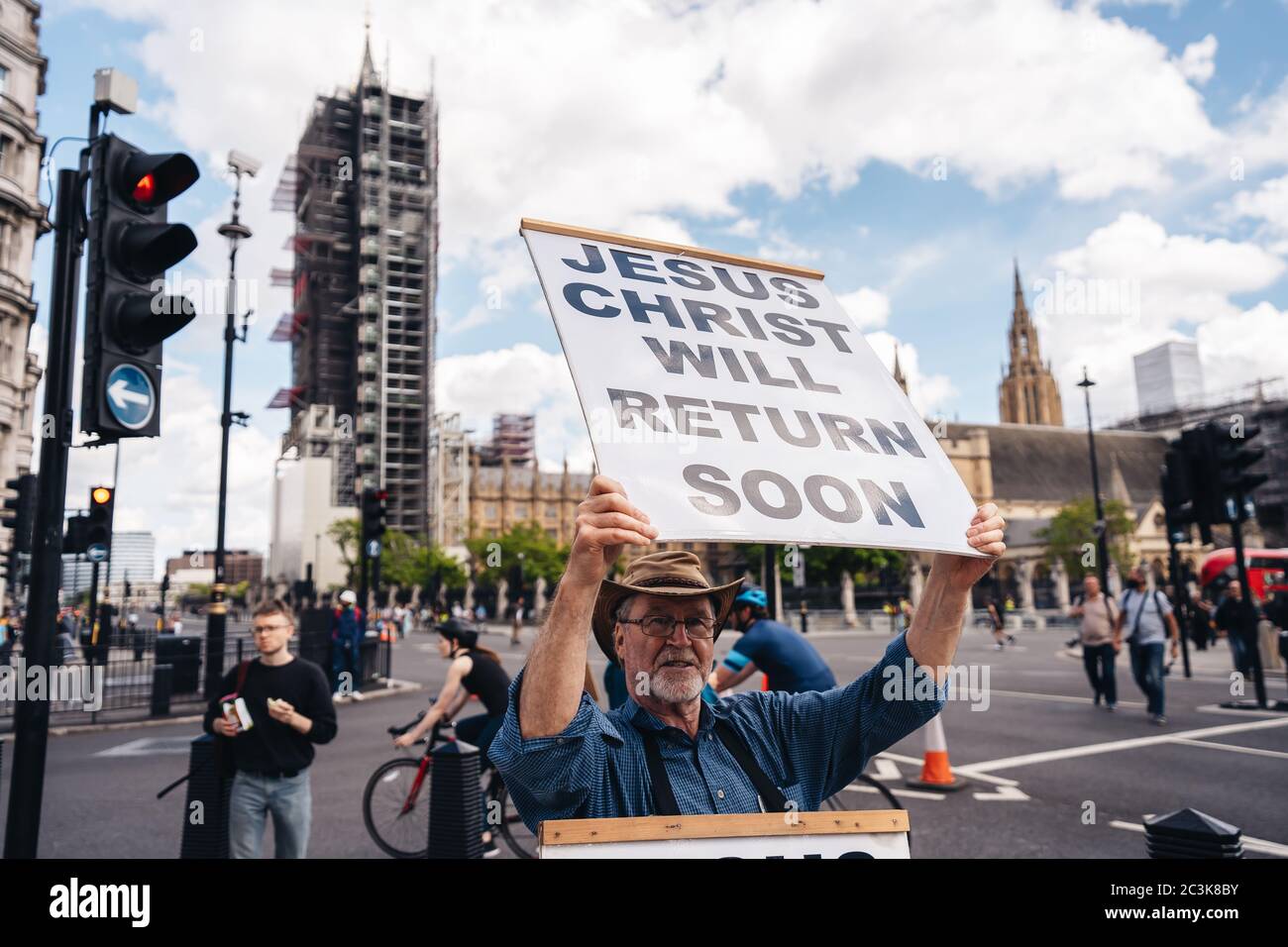 London / UK - 06/20/2020: Street preacher outside the British ...