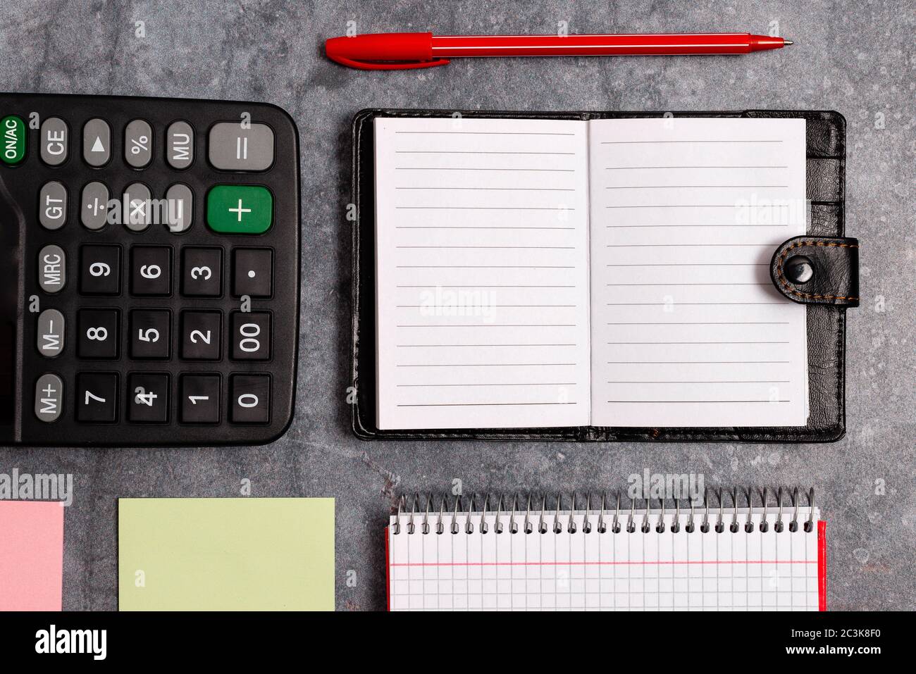 Paper Accesories With Digital Smartphone Arranged On Different ...