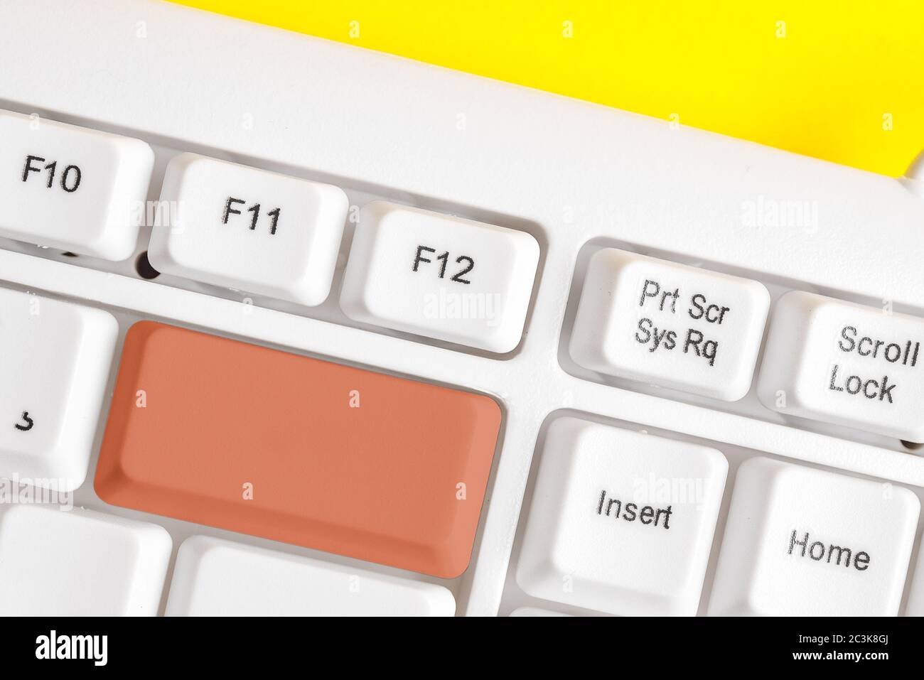 Different Colored Keyboard key With Accessories Arranged On Empty copy ...