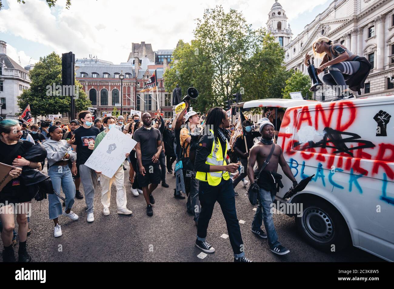 Blm protestor holding blm placard hi-res stock photography and images ...