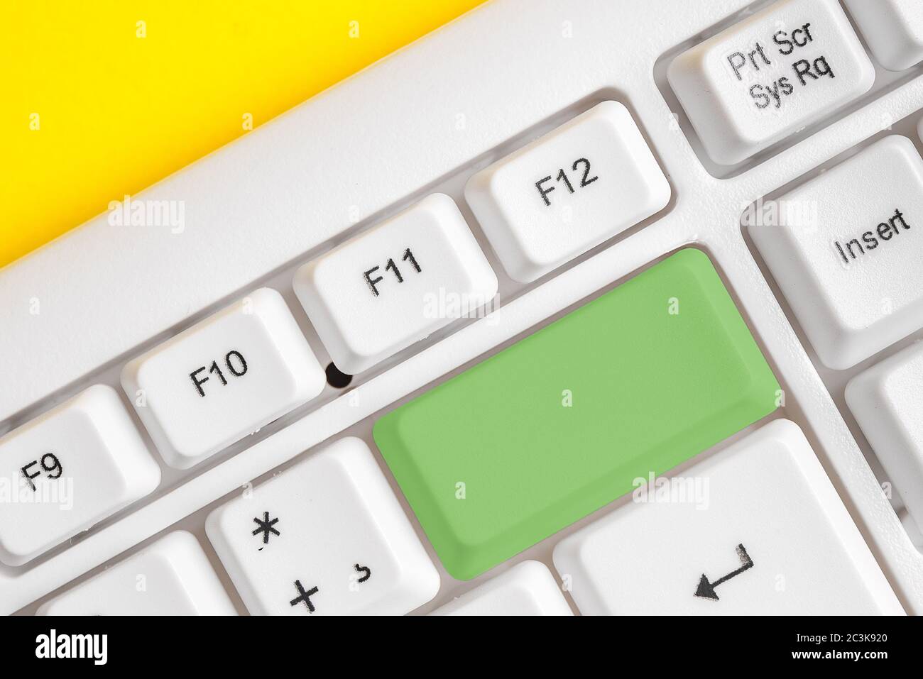 Different Colored Keyboard key With Accessories Arranged On Empty copy ...