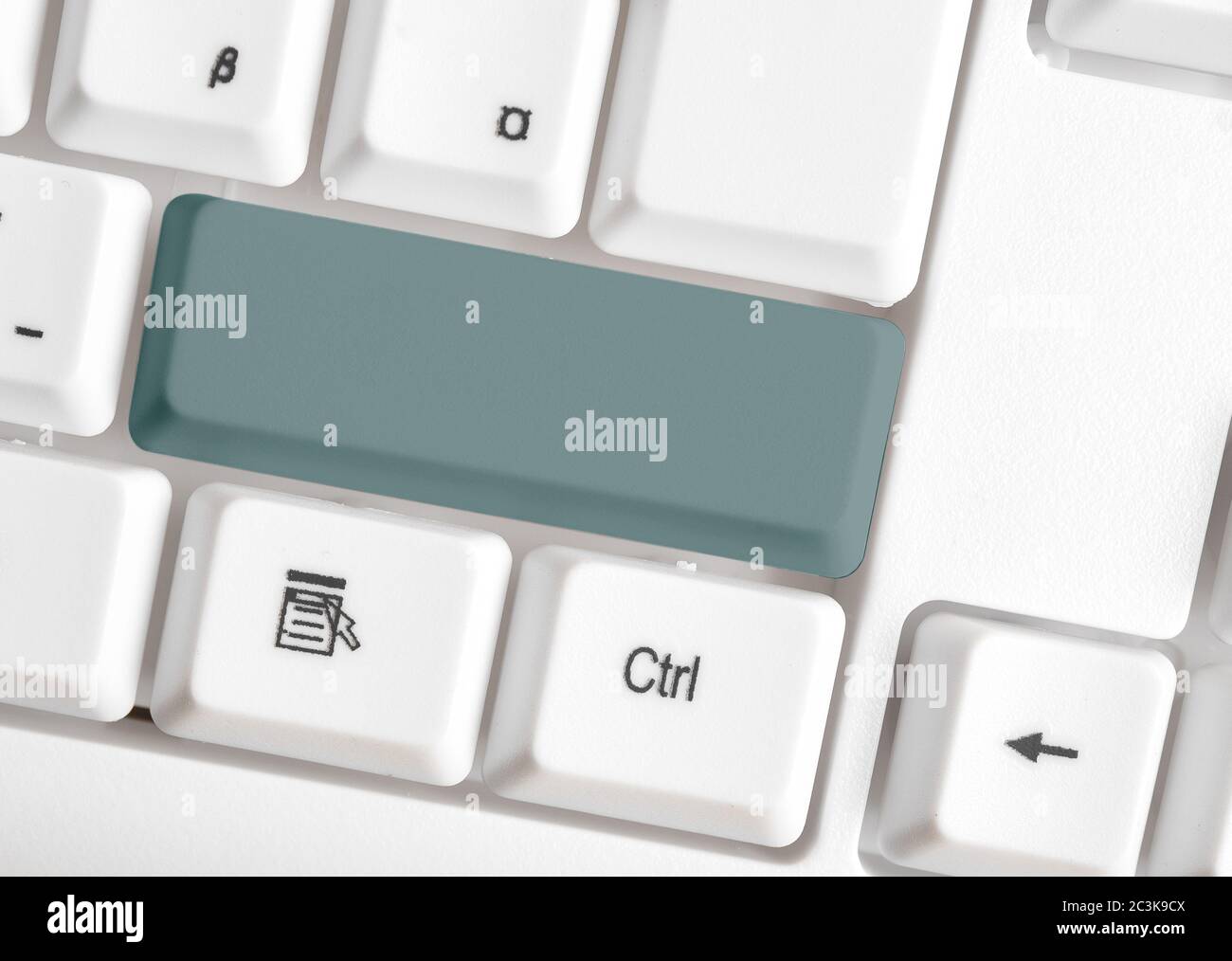 White Pc Keyboard With Empty Note Paper Above White Key Copy Space ...