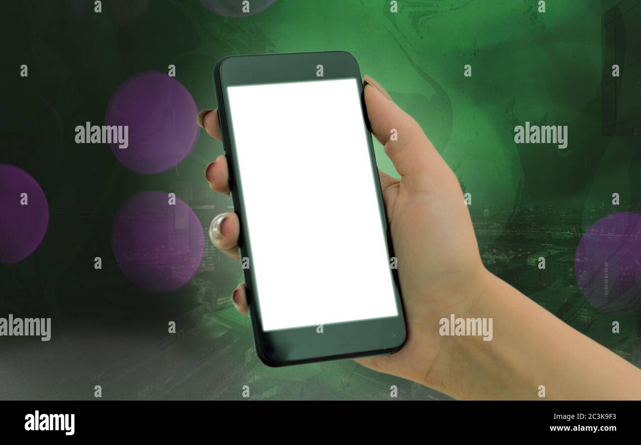Modern Gadgets With White Display Screen Under Colorful Bokeh ...