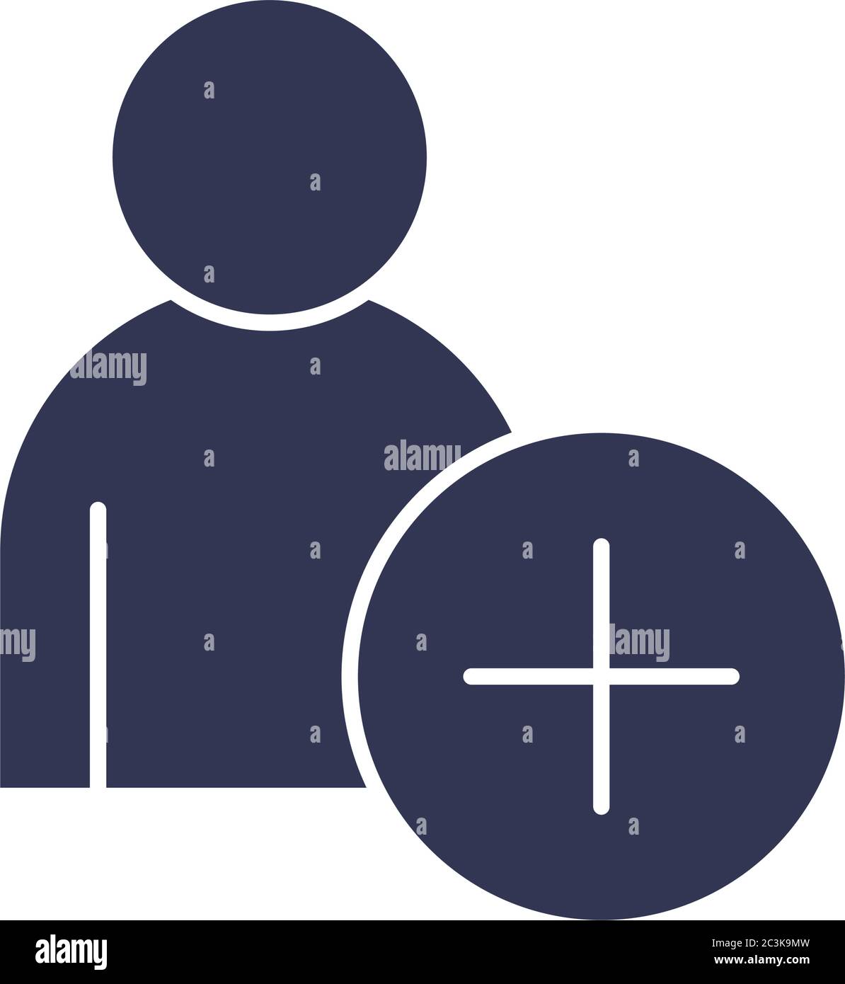 Avatar man with plus flat style icon design of Person profile social ...
