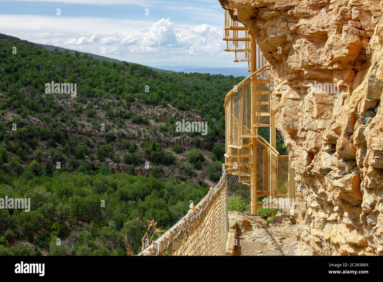 Spiral staircase on the Sandia Man Cave Trail in the Sandia Mountains ...
