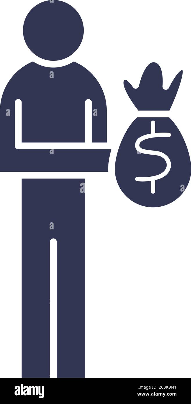 avatar man with bag flat style icon of money financial banking commerce ...