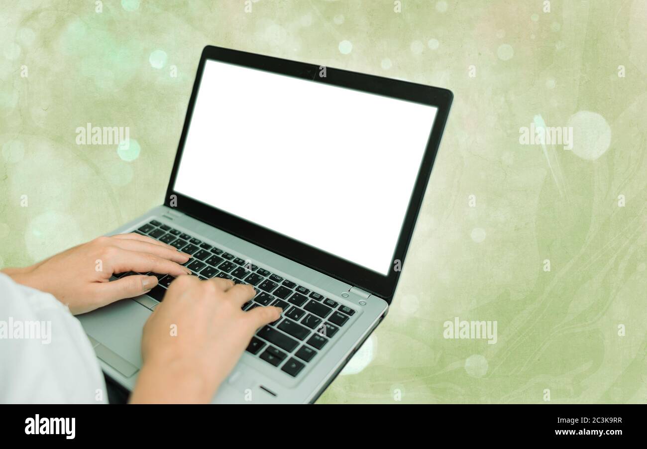 Modern Gadgets With White Display Screen Under Colorful Bokeh ...
