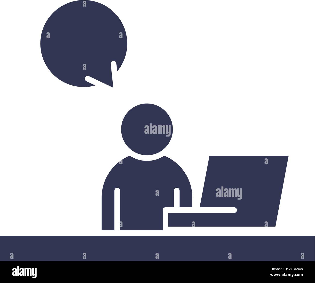 Avatar man on desk flat style icon design, Office object workforce ...