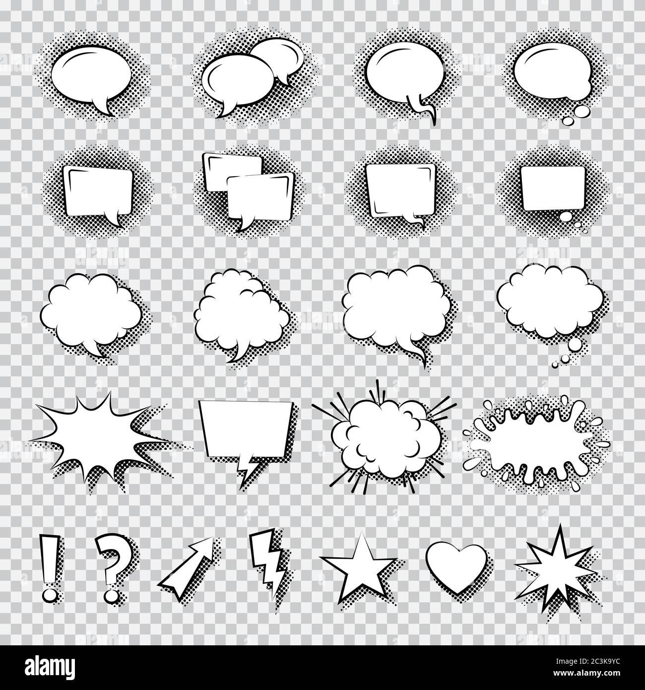 Text bubbles with black outline Stock Vector Images - Alamy