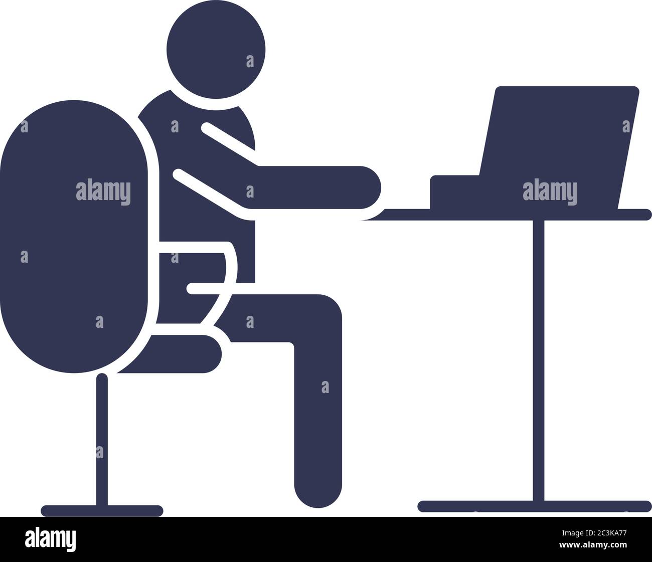 Avatar man on desk flat style icon design, Office object workforce ...