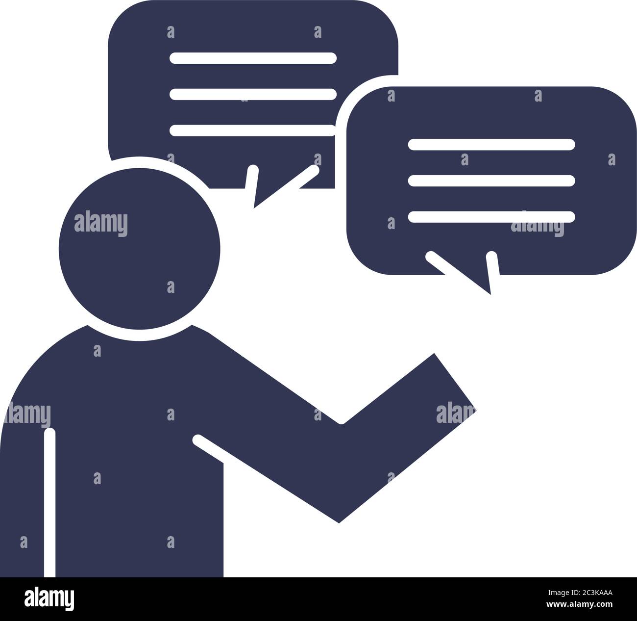 Avatar man with bubbles flat style icon design of Person profile social ...