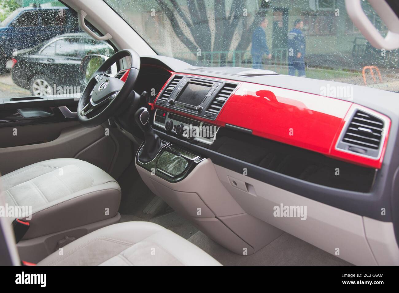 St. Petersburg, Russia - July 22, 2019: Interior of modern Volkswagen ...