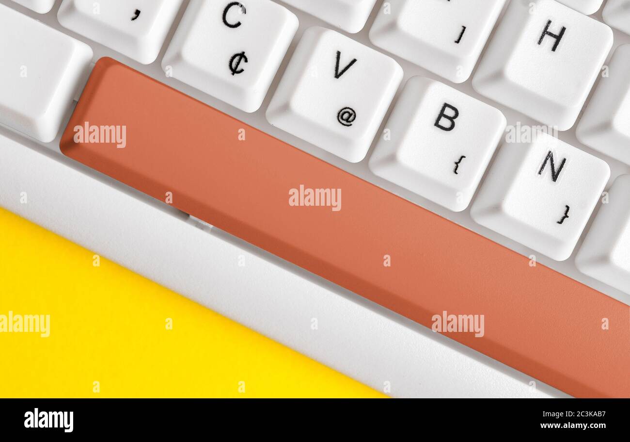 Different Colored Keyboard key With Accessories Arranged On Empty copy ...