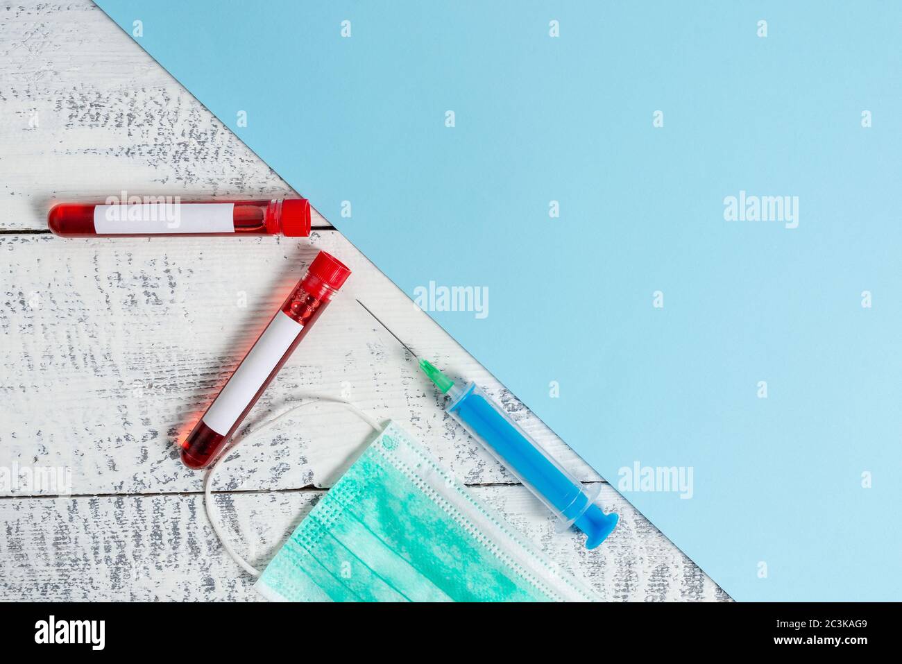 Extracted Blood Sample Vial With Medical Accessories Ready For ...