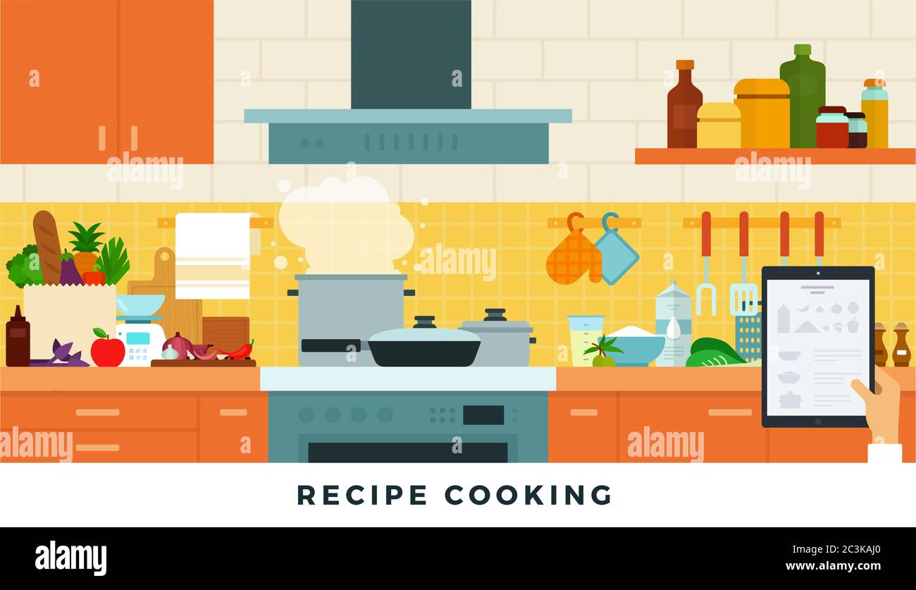 Process soup cooking home Stock Vector Images - Alamy