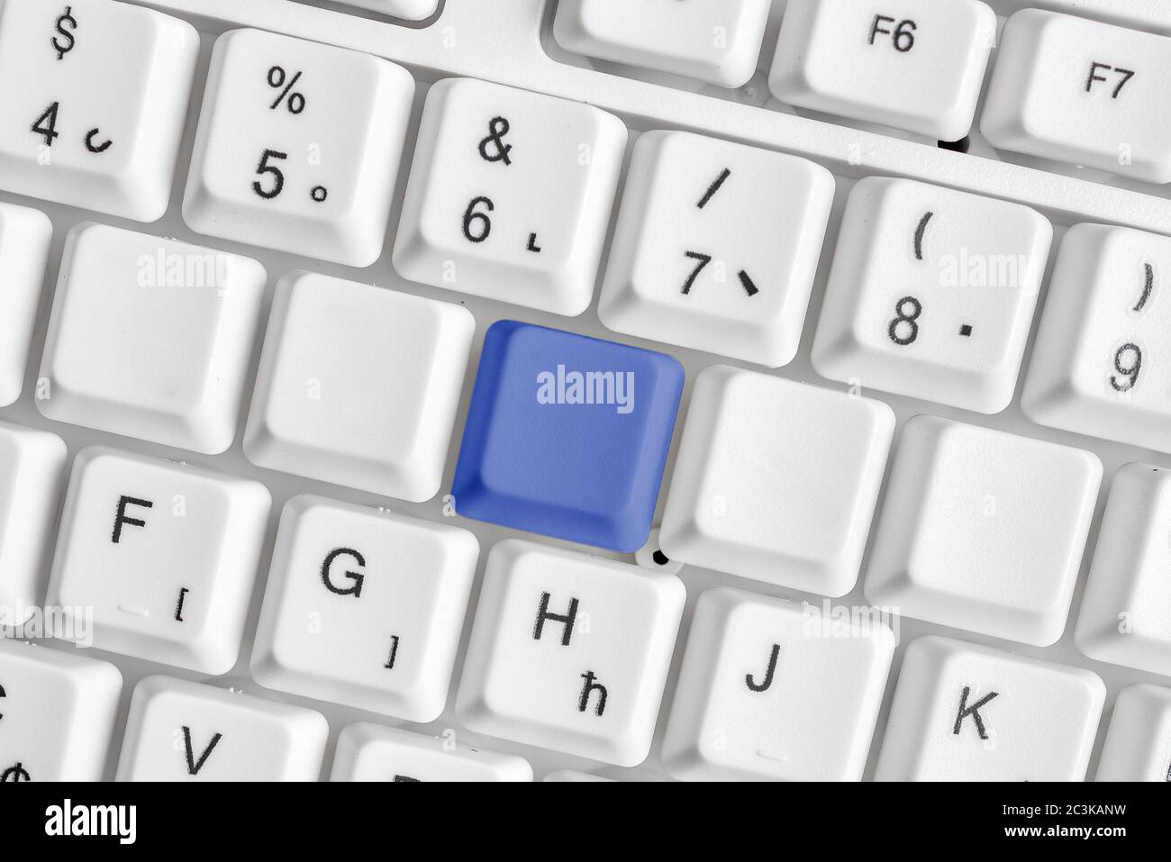 White Pc Keyboard With Empty Note Paper Above White Key Copy Space ...