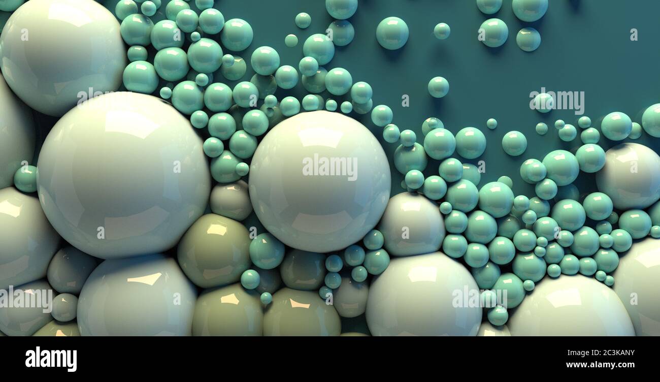 High angle shot of shiny light blue bubbles on the table - perfect for ...