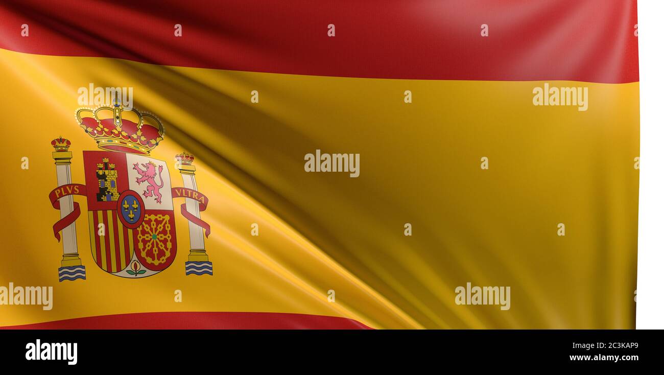 Closeup shot of a wavy flag of Spain under the lights - perfect for ...