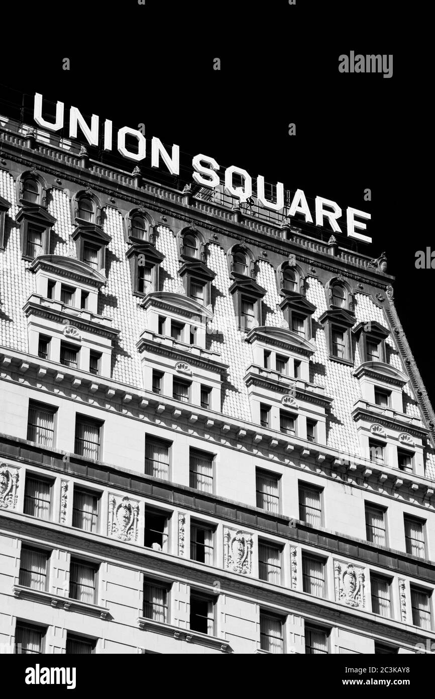 Union square in downtown Black and White Stock Photos & Images - Alamy