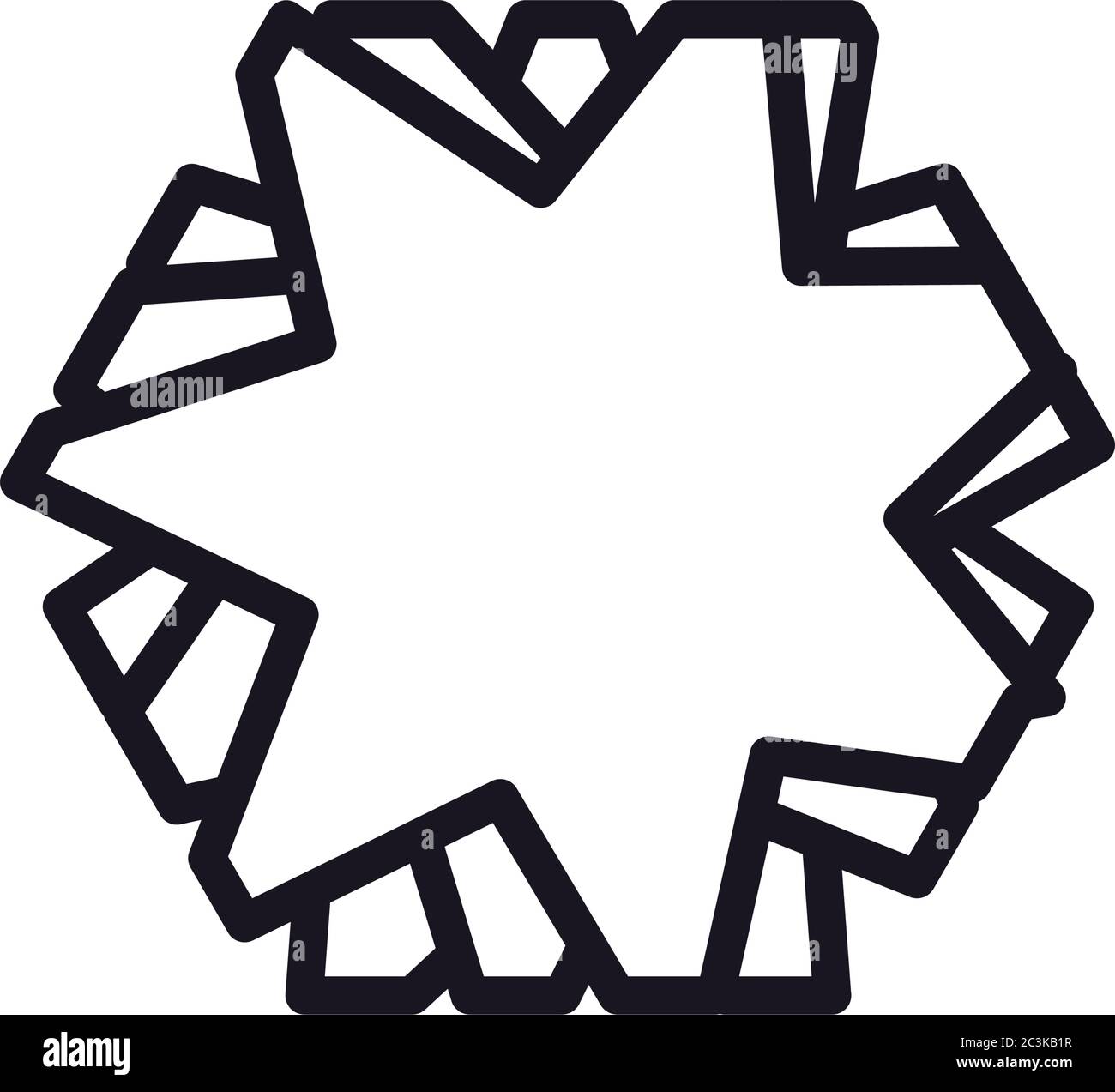 geometric and abstract star line style icon design, shape and figure ...