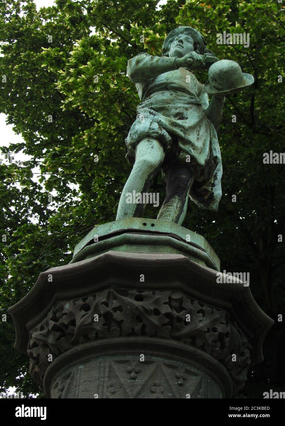 BRUSSELS, BELGIUM - Jul 28, 2012: A statue of a human figure sculpture ...