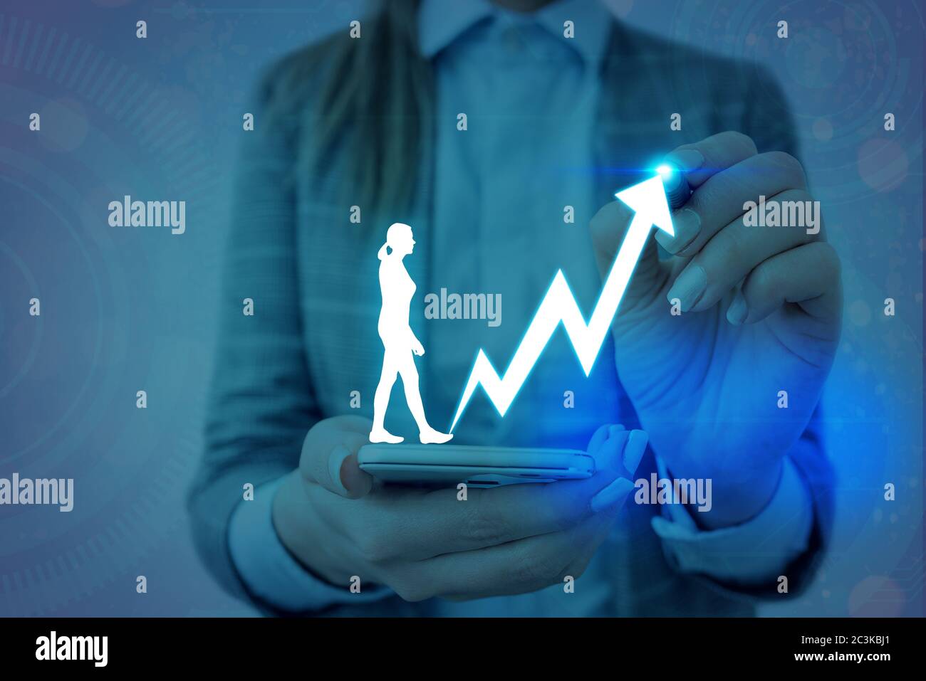 Arrow Symbol Going Upward Denoting Points Showing Significant ...