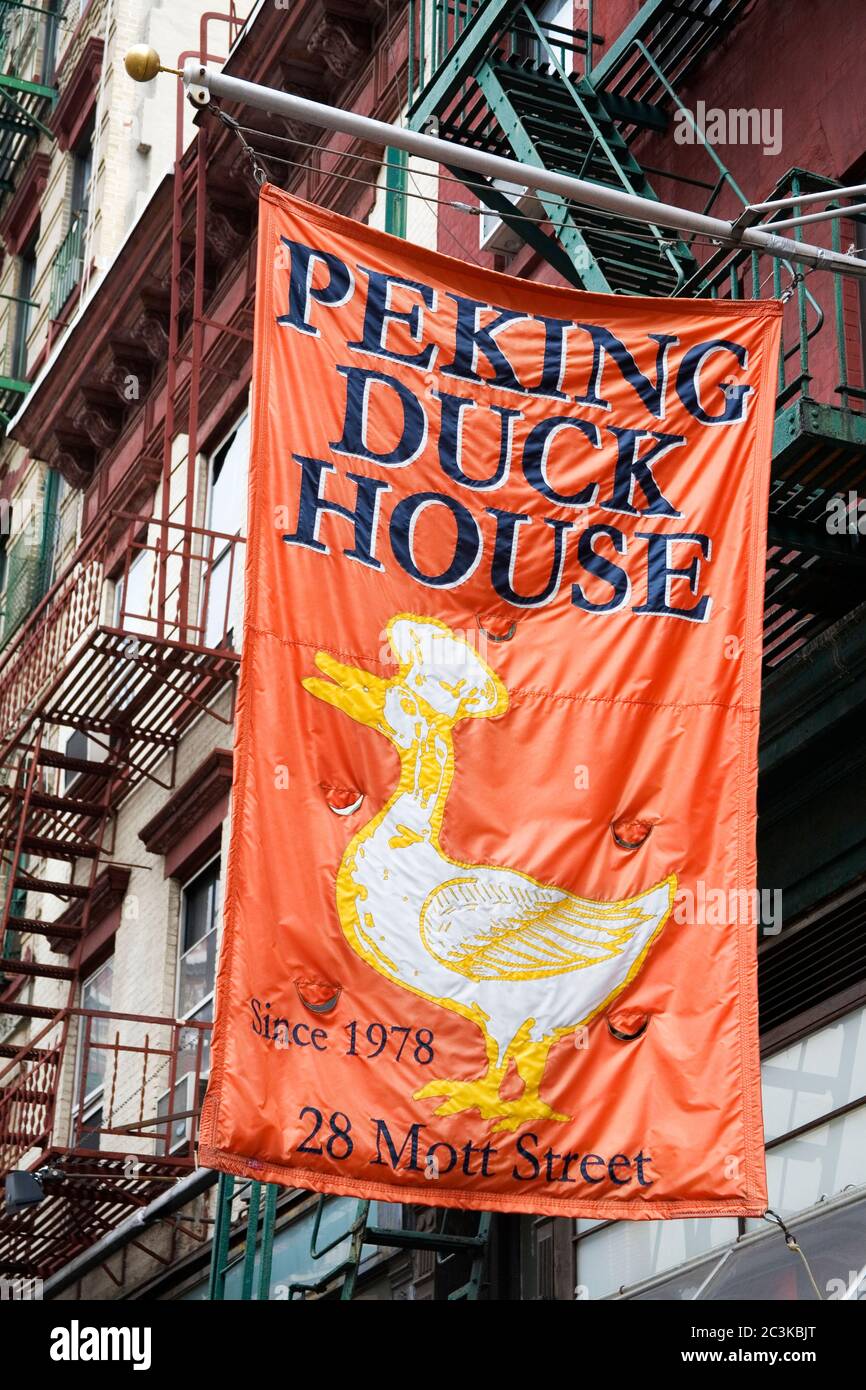 Restaurant Sign on Mott Street, Chinatown, Lower Manhattan, New York ...