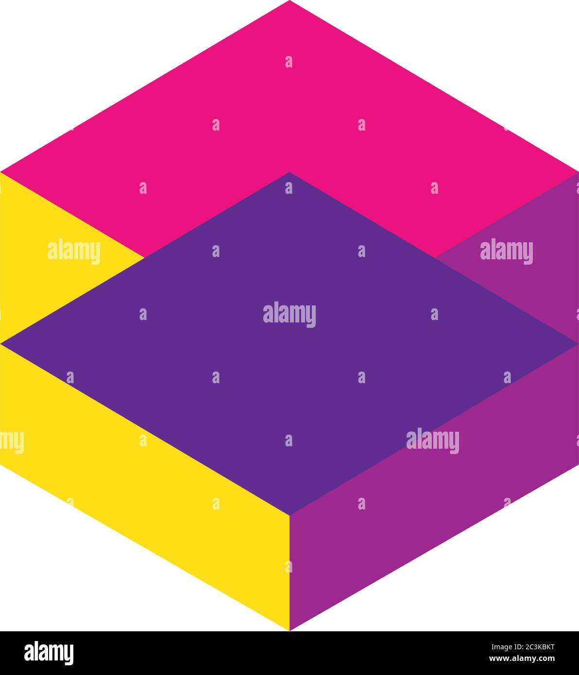 geometric and abstract 3d cube flat style icon design, shape and figure ...