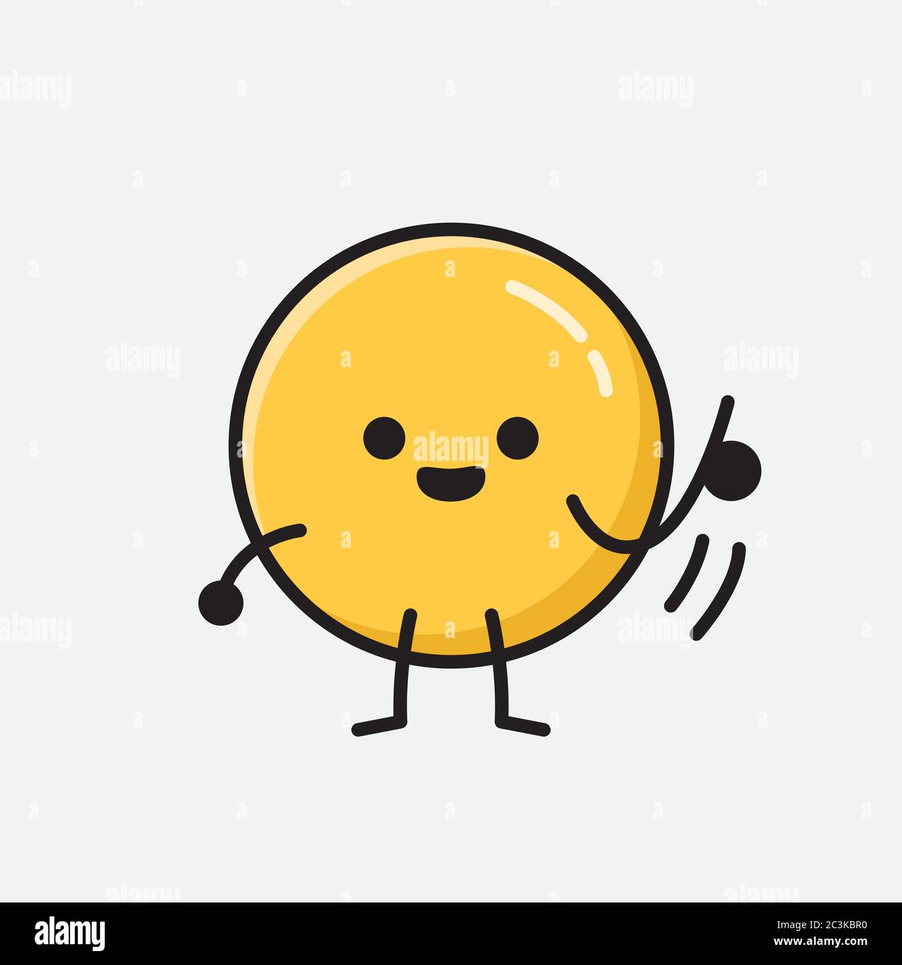An illustration of Cute Yellow Emoticon Mascot Vector Character in Flat ...