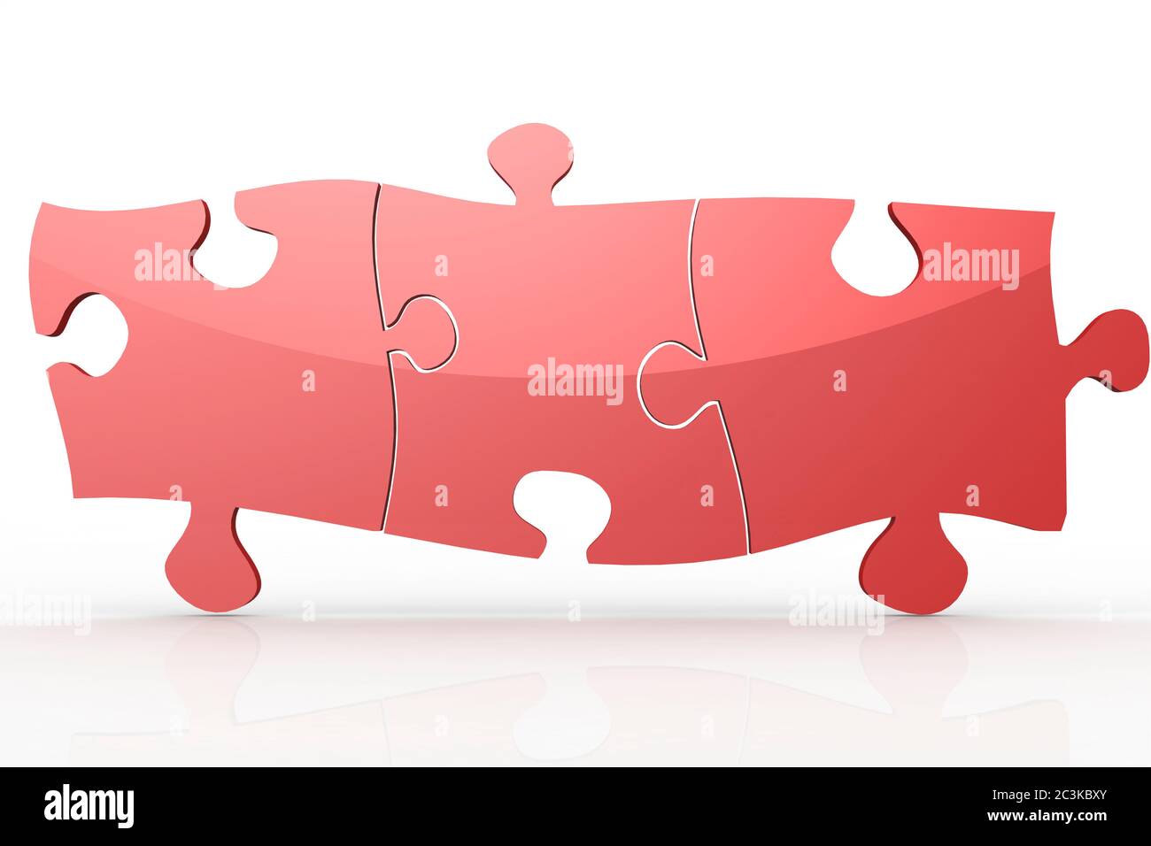 Red jigsaw puzzle isolated, 3D rendering Stock Photo - Alamy