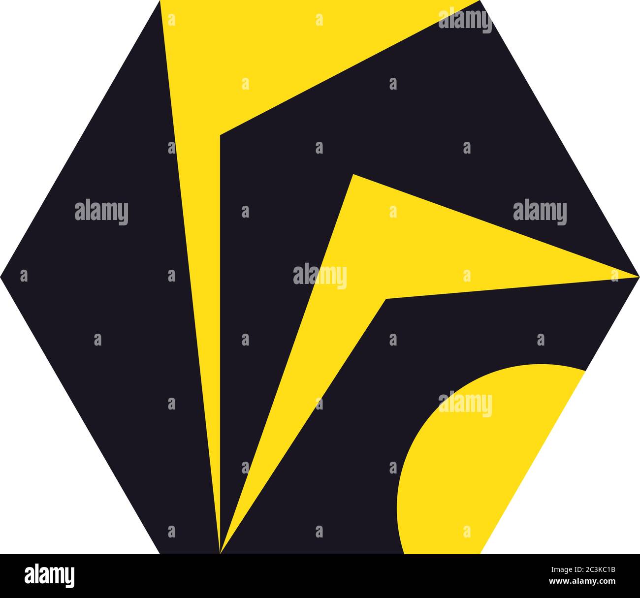 geometric and abstract hexagon flat style icon design, shape and figure ...