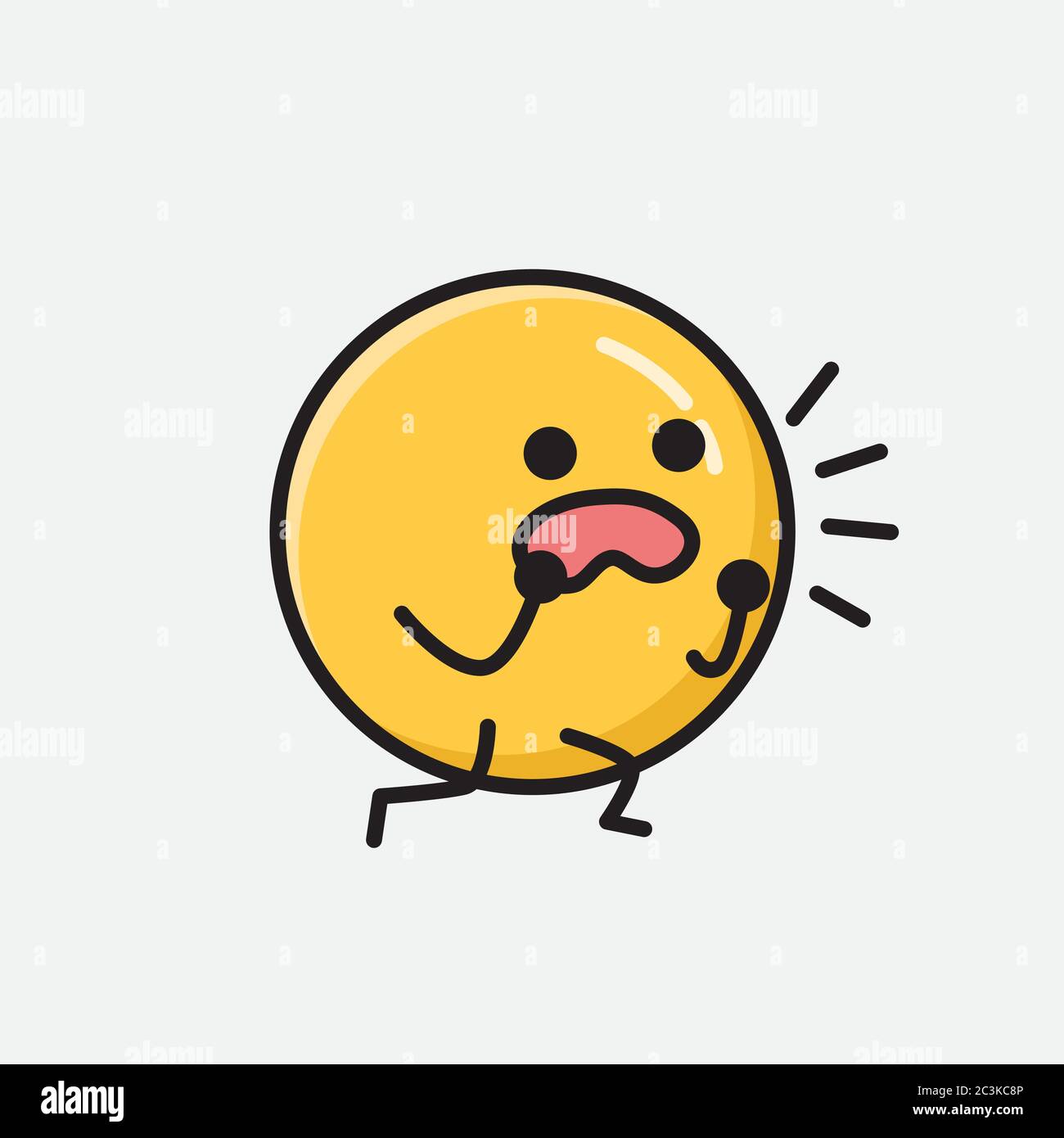 An illustration of Cute Yellow Emoticon Mascot Vector Character in Flat ...