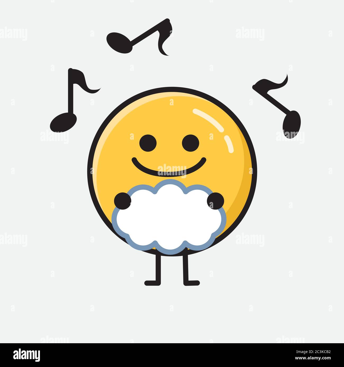 An illustration of Cute Yellow Emoticon Mascot Vector Character in Flat ...