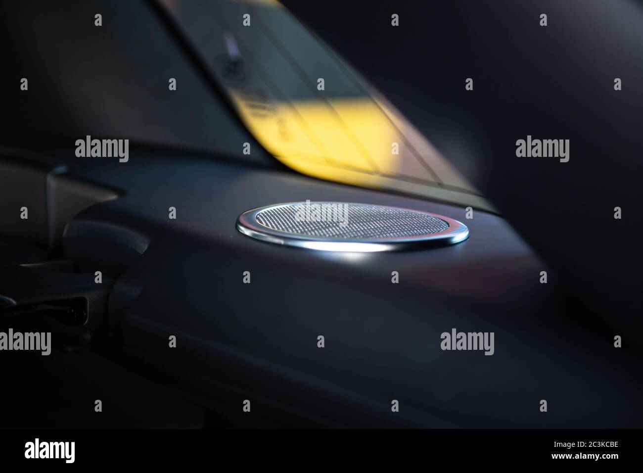 Moscow. Autumn 2018. Interior of The Land Rover Range Rover Velar in ...