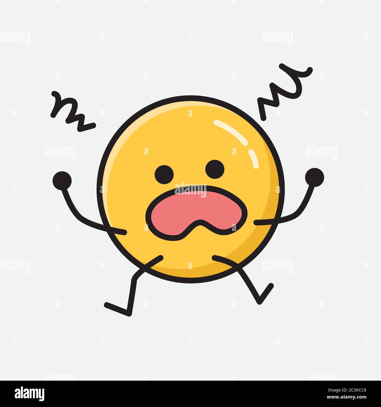 An illustration of Cute Yellow Emoticon Mascot Vector Character in Flat ...