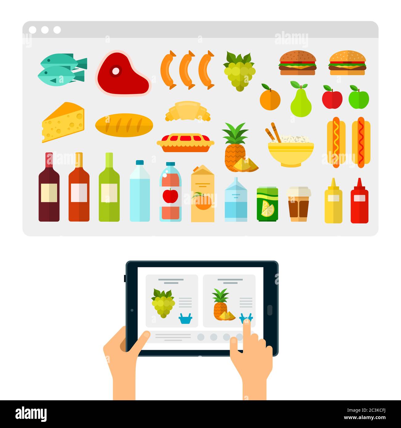 Online ordering products from the store website vector illustration in ...