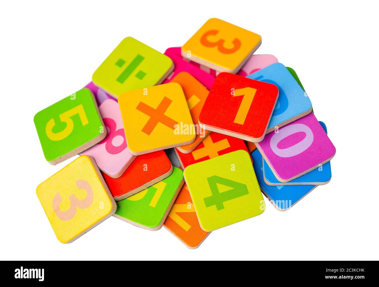 Math Number colorful on white background : Education study mathematics ...