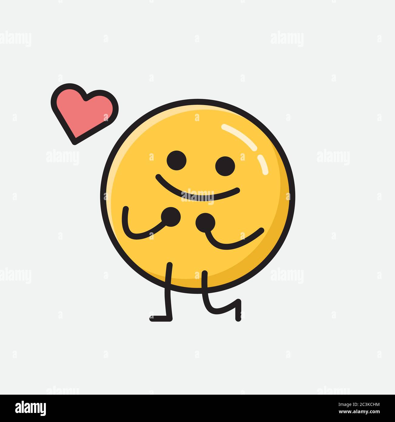An illustration of Cute Yellow Emoticon Mascot Vector Character in Flat ...