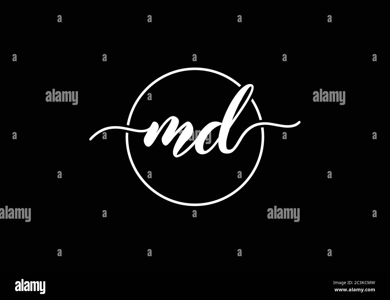 Initial Monogram Letter M D Logo Design Vector Template. M D Letter ...