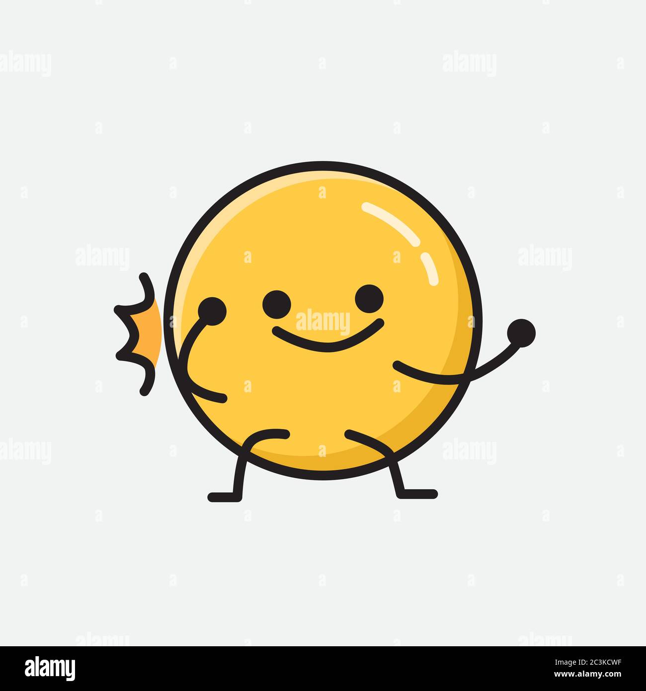 An illustration of Cute Yellow Emoticon Mascot Vector Character in Flat ...